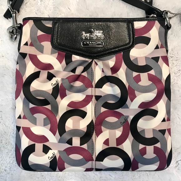 Coach | Bags | Coach Madison Op Art Crossbody Multicolor | Poshmark